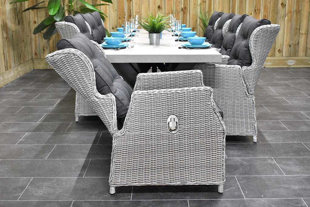 Wales Polystone – 300, Stahlbeine, mit 8 Valencia verstellbaren Dining ...